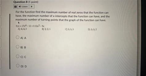 Solved For The Function Find The Maximum Number Of Real Chegg