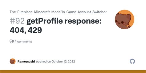 getprofile response 404 429 · issue 92 · the fireplace minecraft