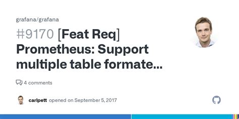 Feat Req Prometheus Support Multiple Table Formated Queries In Table