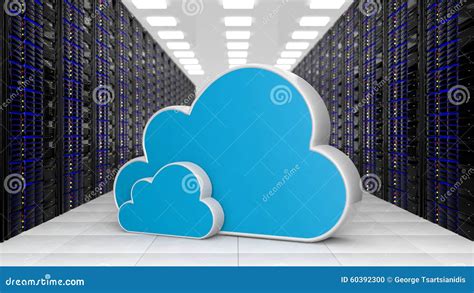 Datacenter With Two Cloud Stock Photography Cartoondealer