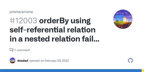 Orderby Using Self Referential Relation In A Nested Relation Fails With