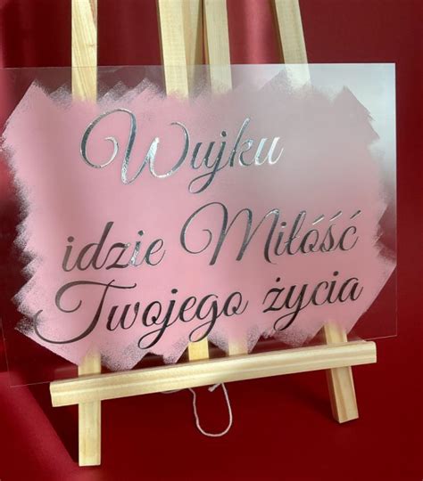 Tabliczka dla dzieci róż srebro wujku idzie miłość twojego życia Vikartwedding