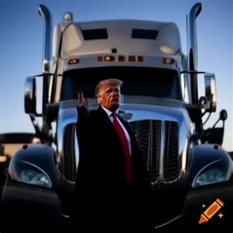 Donald Trump Beside A Monster Truck On Craiyon