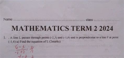Name Class Mathematics Term I A Iine L Studyx