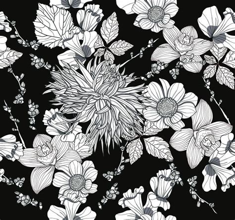 Naadloos Patroon Met Bloemen Bloemen Achtergrond Stock Illustratie