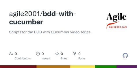 Github Agile Bdd With Cucumber Scripts For The Bdd With Cucumber Video Series