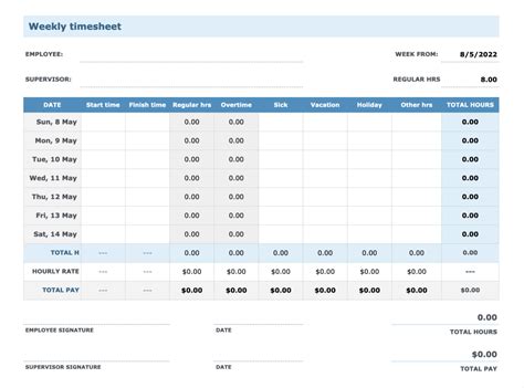 Free Timesheet Templates Excel Word Pdf Google Sheets
