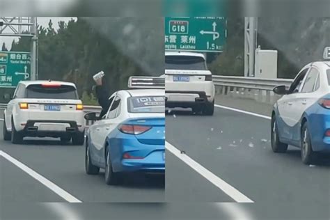 出租车司机用玻璃杯砸前车，玻璃渣子在高速上碎了一地，交警部门回应