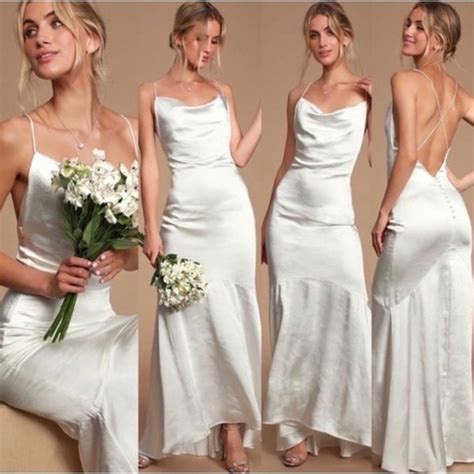 Elliatt Dresses Elliatt Aisle Dress Satin White Wedding Bride Maxi