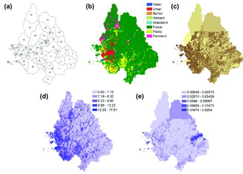 Topographical Input Data A Catchment With 48 Sub Basins B Land Download Scientific