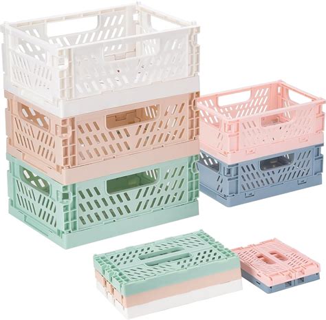 Lot de 5 Boîtes Pliantes Panier Pliant en Plastique Petite 20 x 15 x