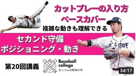 セカンドの守備の動きを徹底解説！パターン別にわかりやすく！【まっつんの野球大学】＃20 草野球のサイトmovie
