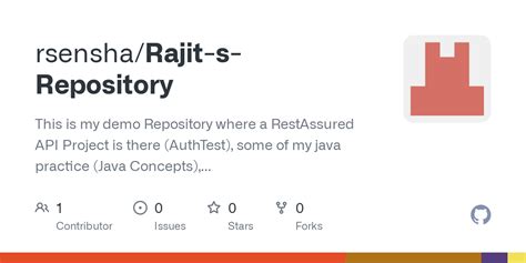 GitHub Rsensha Rajit S Repository This Is My Demo Repository Where A RestAssured API Project