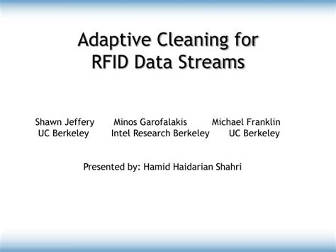 ppt adaptive cleaning for rfid data streams powerpoint presentation