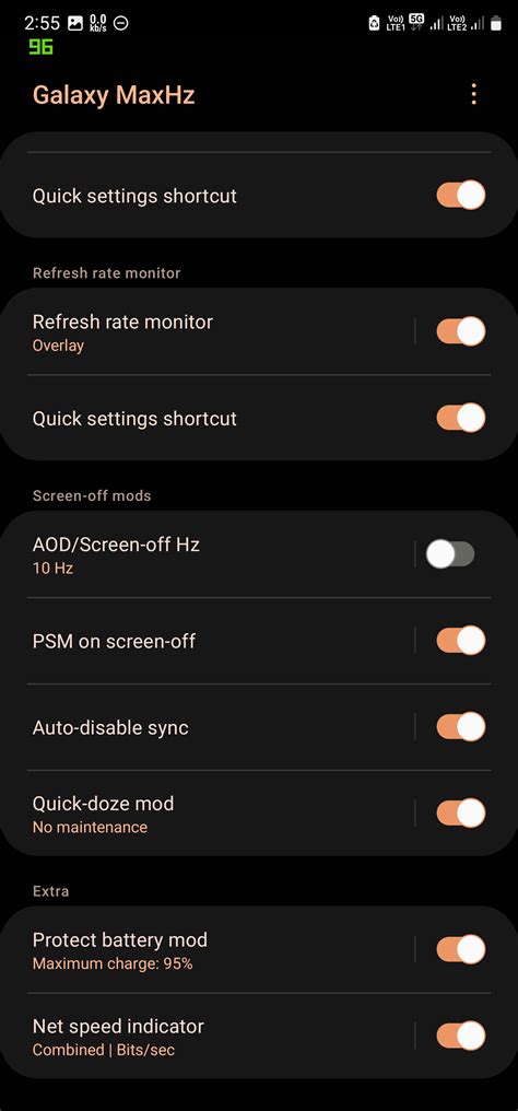 Themes Apps Mods App Galaxy Max Hz Refresh Rate Mods Screen Off Mods QS Tiles Tasker