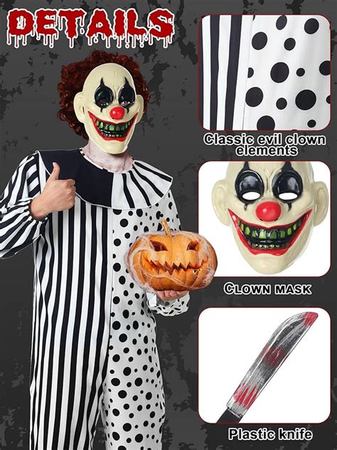 Ignite The Celebration With Ramede 5 Pcs Scary Killer Clown Costume Set
