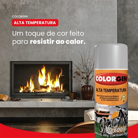 Tinta Spray Alta Temperatura Alum Nio Met Lico Ml Colorgin