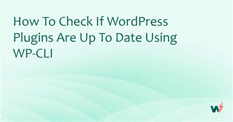 How To Check If Wordpress Plugins Are Up To Date Using Wp Cli Instawp