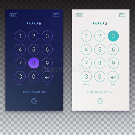 Passcode Interface For Lock Screen Login Or Enter Password Pages