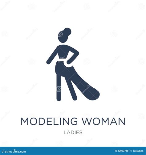 Modeling Woman Icon Trendy Flat Vector Modeling Woman Icon On W Stock Vector Illustration Of