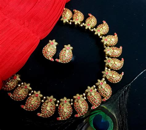 Handcrafted Terracotta Jewellery Set Tjsgfc011 Fashionous