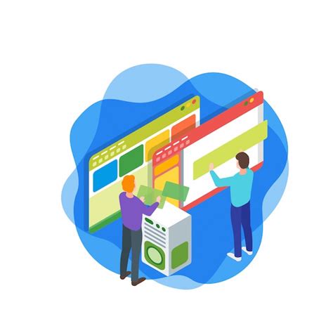 Premium Vector Software Interface Isometric Illustration