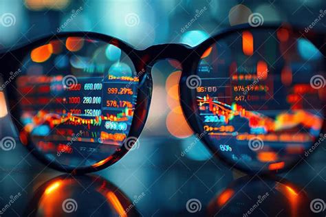 analyzing financial trends through glasses reflections of stock market