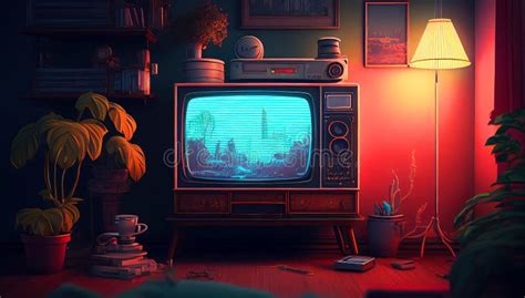 Revive The Nostalgia Add Retro TV To Your Room With This Stunning Illustration Perfect For