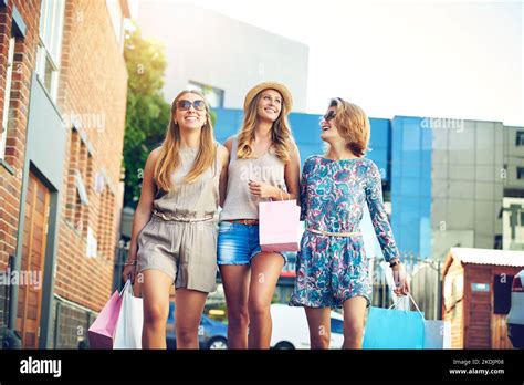 Time To Shop For Next Season Three Young Girlfriends Shopping In The