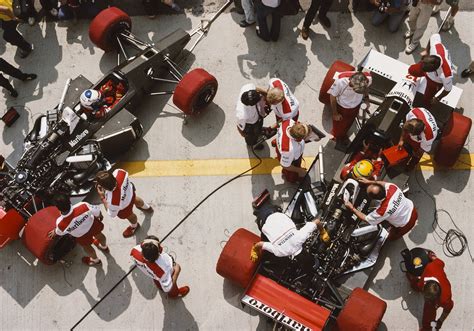 Prost Senna Team Setting Up The Mclaren Honda Mp4 4 Hungaroring
