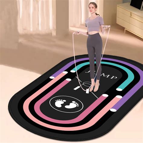 Jumping Rope Mats Oval Yoga Floor Mat Home Indoor Silent Non Slip Rug
