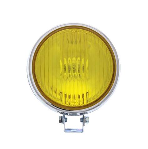 Zvw120 Fog Rally Lamp 6 Flat Round Amber Yellow Light Lens 12 Volt