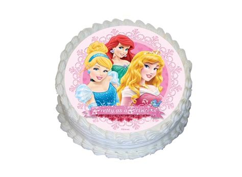 Edible Icing Image Disney Princess Round Cake And Kitchen