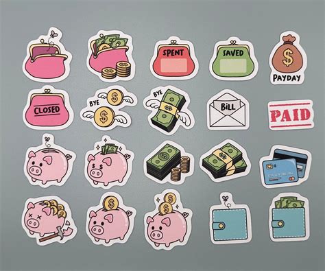 Cute Save Money Stickers Set Of 20 Perfect For Planners Bullet Journals And Laptops High