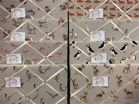 HANDMADE Fabric Covered Memo Board Sizes Yo Choose From In Lovely Squirrel Fabric