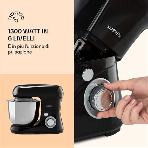 Klarstein Bella Pico 2g Food Processor Mixer 6 Power Levels With Pulse