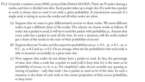 Solved Consider A Random Access MAC Protocol Like Chegg