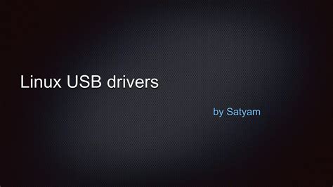 Linux Usb Overview Pptx