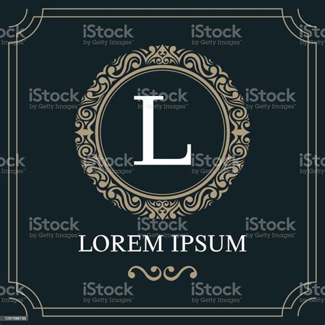 豪華徽標範本藍色背景上的初始字母類型 L向量插圖向量圖形及更多商標圖片 商標 字母l 廣告 Istock