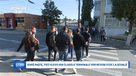 După Paște toți elevii din clasele terminale vor reveni fizic la