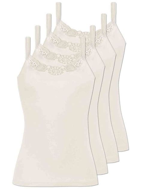 Comazo Achselhemd 4er Pack Damen Achsel Unterhemd Spar Set 4 St
