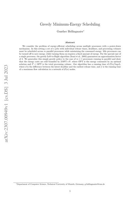 Pdf Greedy Minimum Energy Scheduling