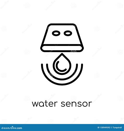Water Sensor Icon Trendy Modern Flat Linear Vector Water Sensor Stock