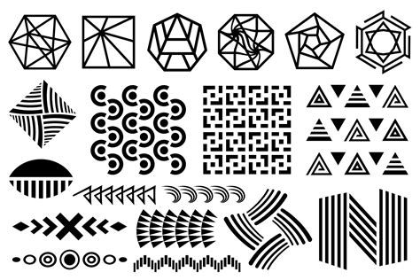 Abstract Design Elements Modern Black And White Shapes Patterns