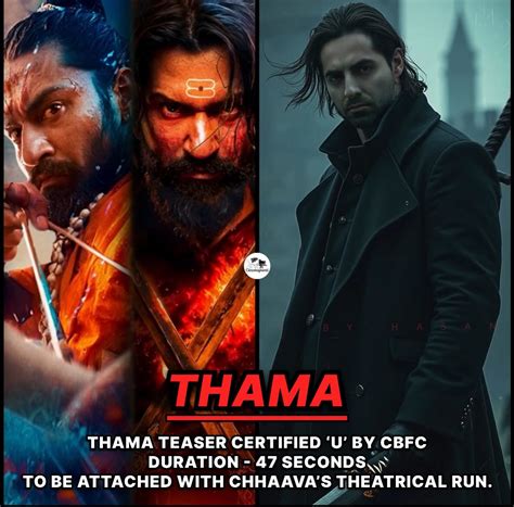 Cinemapanti 5k🎯 Thama Teaser Certified ‘u By Cbfc Follow