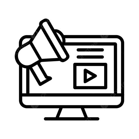 Digital Marketing Line Icon Vector Digital Laptop Marketing Png And