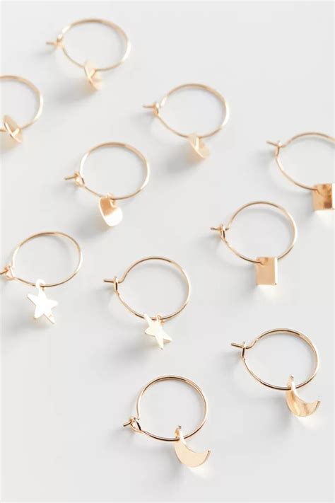Essential Mini Charm Hoop Earring Set Urban Outfitters