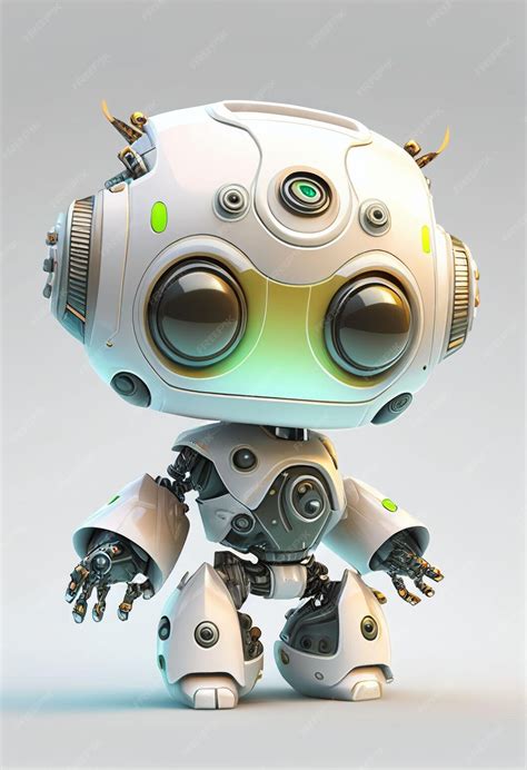 Conception De Personnage De Petit Robot Mignon Sur Fond Isolé Créé Avec