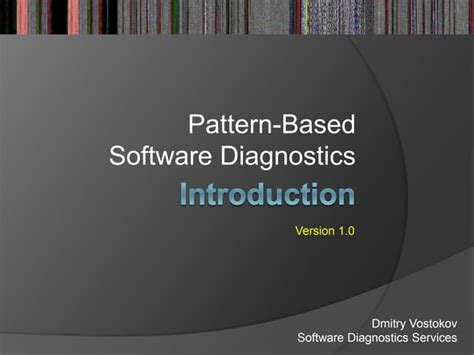 pattern based software diagnostics ppt