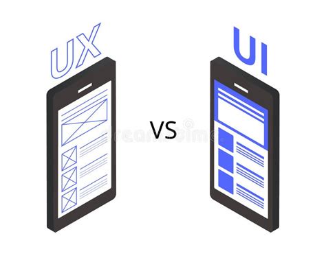 The Difference Between Ux And Ui Design Stock Illustration